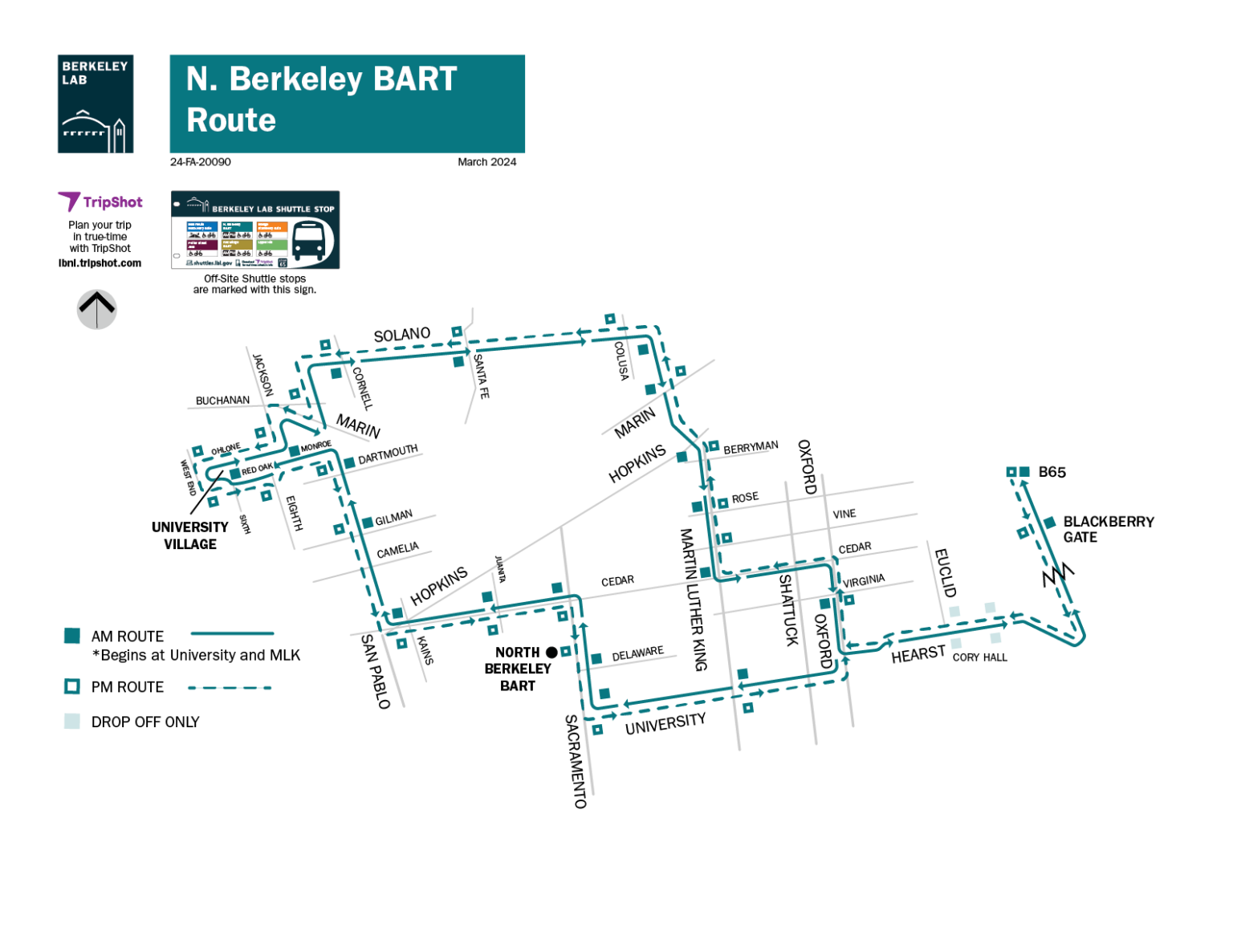 North Berkeley BART Route