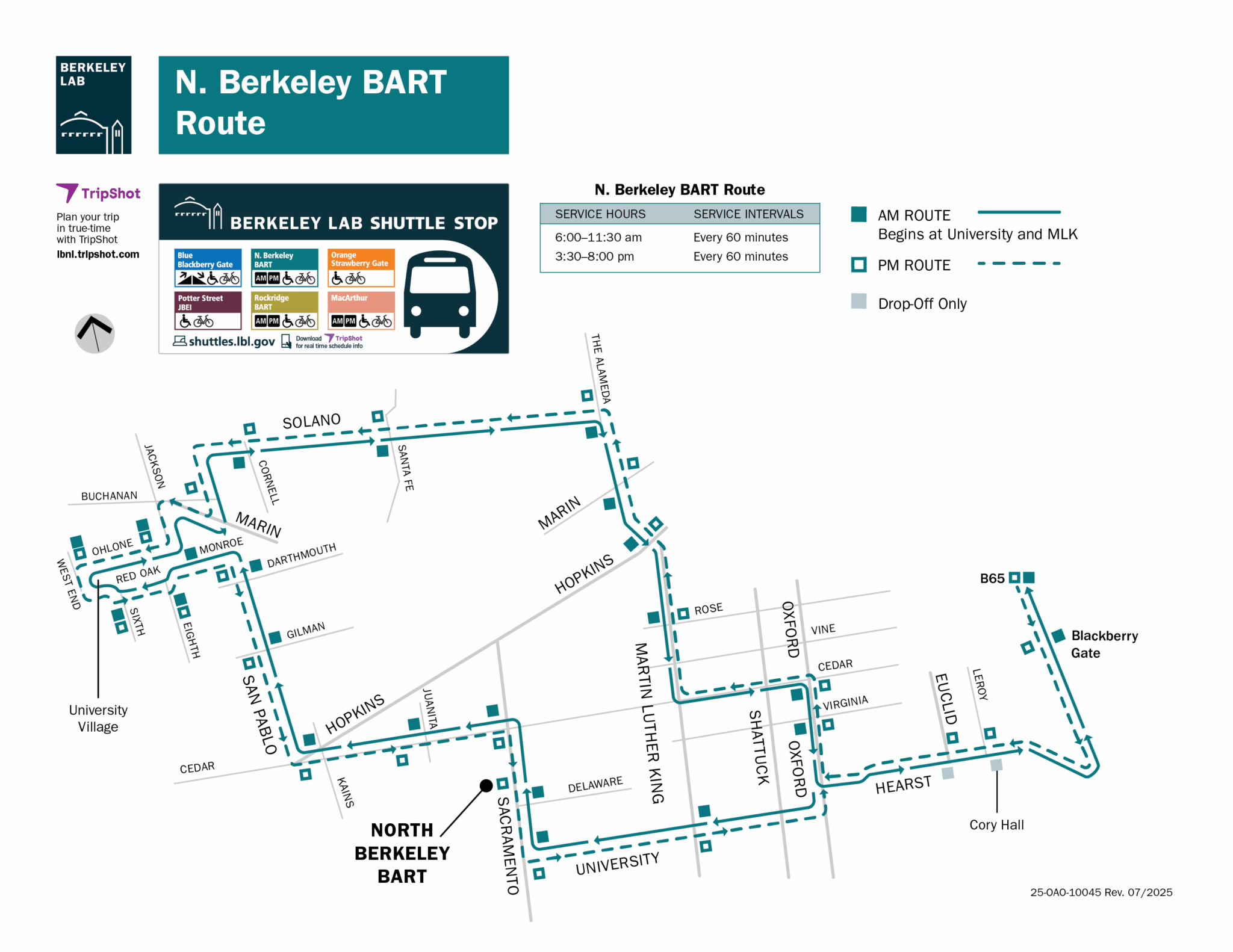 North Berkeley BART Route